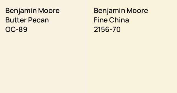 Benjamin Moore Butter Pecan vs. Benjamin Moore Fine China comparison