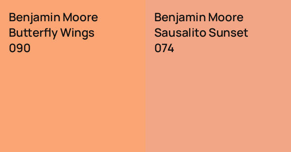 Benjamin Moore Butterfly Wings vs. Benjamin Moore Sausalito Sunset ...