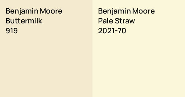 Benjamin Moore Buttermilk vs. Benjamin Moore Pale Straw comparison