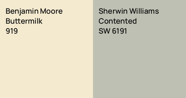 Benjamin Moore Buttermilk vs. Sherwin Williams Contented comparison