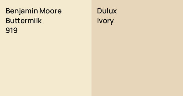 Benjamin Moore Buttermilk vs. Dulux Ivory comparison