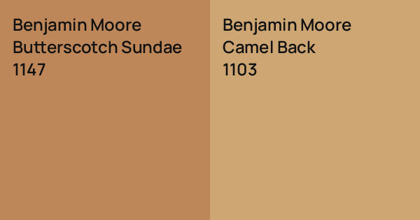 Benjamin Moore Butterscotch Sundae vs. Benjamin Moore Camel Back comparison