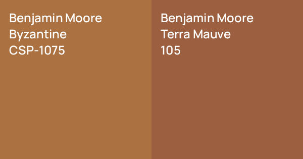 Benjamin Moore Byzantine vs. Benjamin Moore Terra Mauve comparison