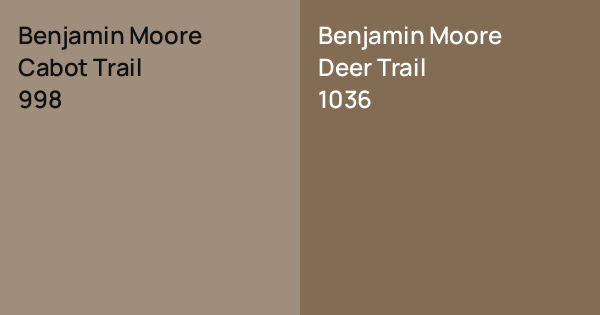 Benjamin Moore Cabot Trail vs. Benjamin Moore Deer Trail comparison