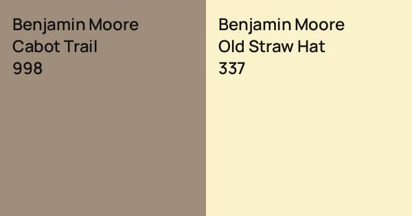 Benjamin Moore Cabot Trail vs. Benjamin Moore Old Straw Hat comparison