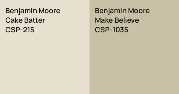 Benjamin Moore Cake Batter vs. Benjamin Moore Make Believe comparison