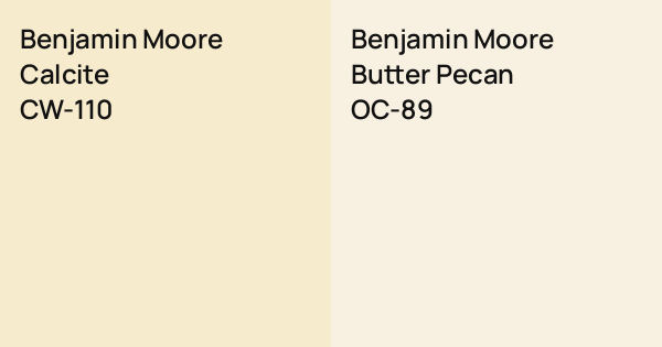 Benjamin Moore Calcite vs. Benjamin Moore Butter Pecan comparison