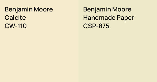 Benjamin Moore Calcite vs. Benjamin Moore Handmade Paper comparison
