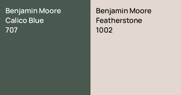 Benjamin Moore Calico Blue vs. Benjamin Moore Featherstone comparison