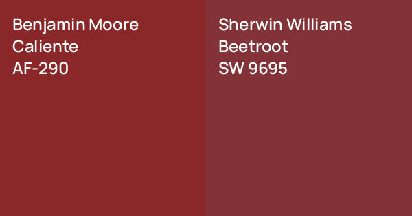 Benjamin Moore Caliente vs. Sherwin Williams Beetroot comparison