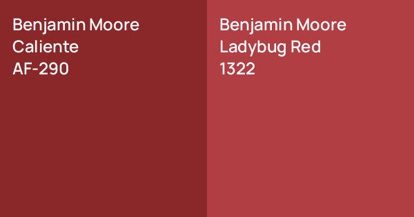 Benjamin Moore Caliente vs. Benjamin Moore Ladybug Red comparison