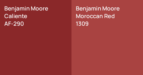Benjamin Moore Caliente vs. Benjamin Moore Moroccan Red comparison