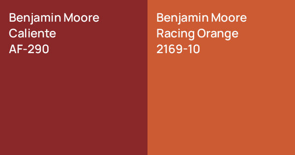 Benjamin Moore Caliente vs. Benjamin Moore Racing Orange comparison