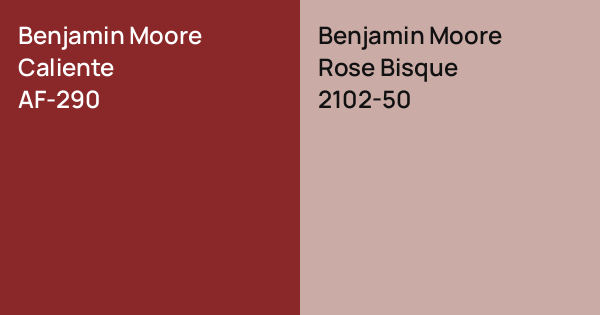 Benjamin Moore Caliente vs. Benjamin Moore Rose Bisque comparison