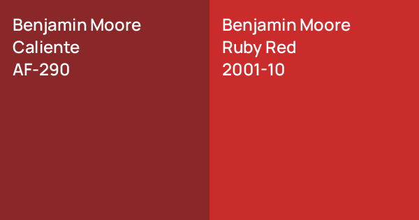 Benjamin Moore Caliente vs. Benjamin Moore Ruby Red comparison