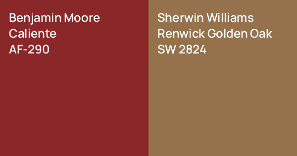 Benjamin Moore Caliente vs. Sherwin Williams Renwick Golden Oak comparison