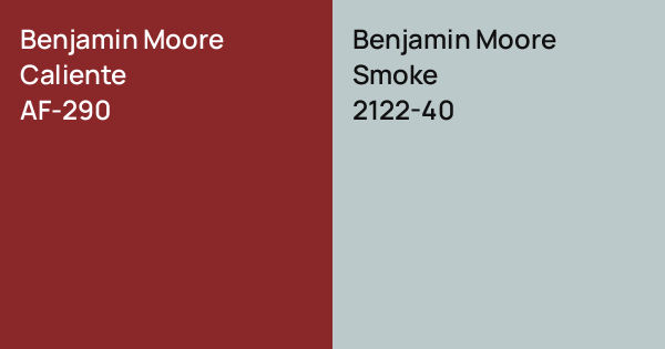 Benjamin Moore Caliente vs. Benjamin Moore Smoke comparison