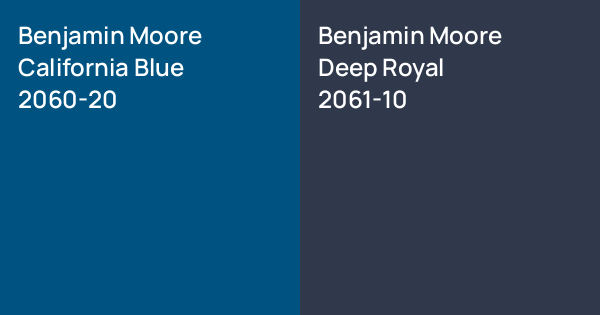 Benjamin Moore California Blue vs. Benjamin Moore Deep Royal comparison