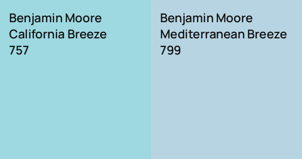 Benjamin Moore California Breeze vs. Benjamin Moore Mediterranean ...