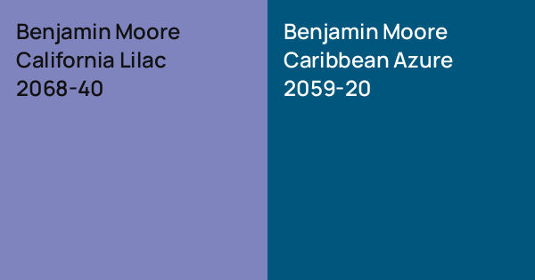 Benjamin Moore California Lilac vs. Benjamin Moore Caribbean Azure ...