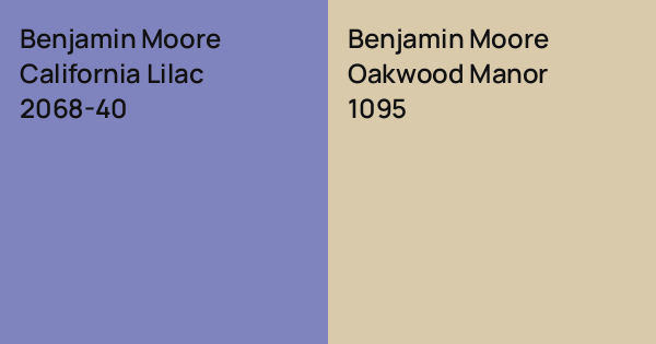 Benjamin Moore California Lilac vs. Benjamin Moore Oakwood Manor comparison
