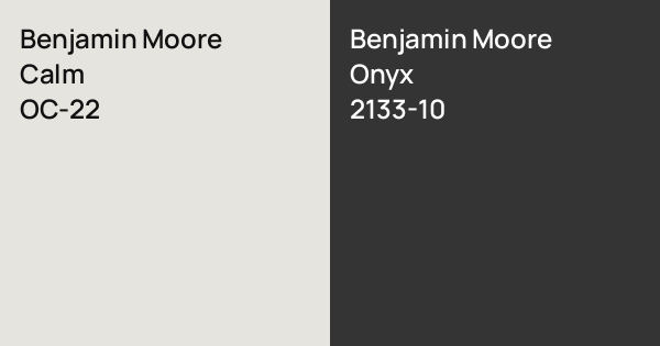 Benjamin Moore Calm vs. Benjamin Moore Onyx comparison