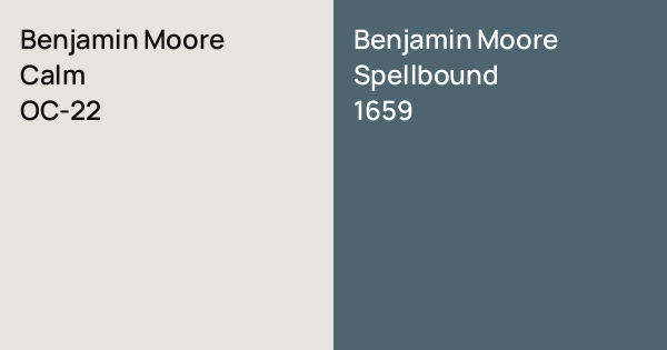 Benjamin Moore Calm vs. Benjamin Moore Spellbound comparison