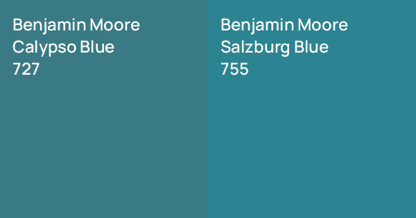 Benjamin Moore Calypso Blue vs. Benjamin Moore Salzburg Blue comparison