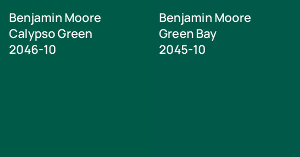 Benjamin Moore Calypso Green vs. Benjamin Moore Green Bay comparison