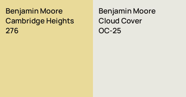 Benjamin Moore Cambridge Heights vs. Benjamin Moore Cloud Cover comparison