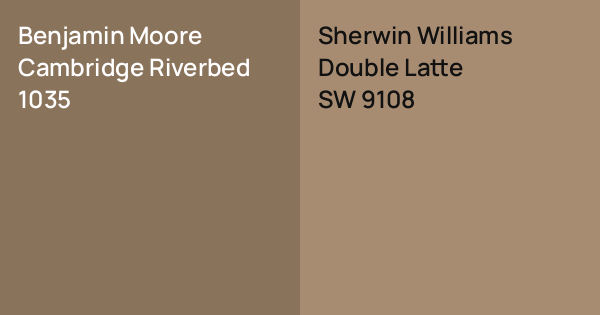Benjamin Moore Cambridge Riverbed vs. Sherwin Williams Double Latte ...