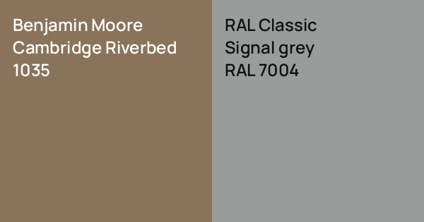Benjamin Moore Cambridge Riverbed vs. RAL Classic Signal grey comparison