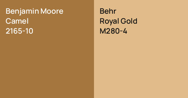 Benjamin Moore Camel vs. Behr Royal Gold comparison