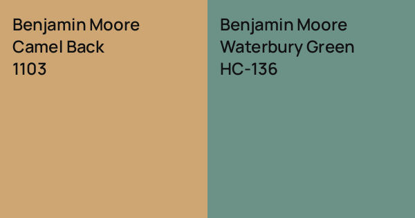 Benjamin Moore Camel Back vs. Benjamin Moore Waterbury Green comparison