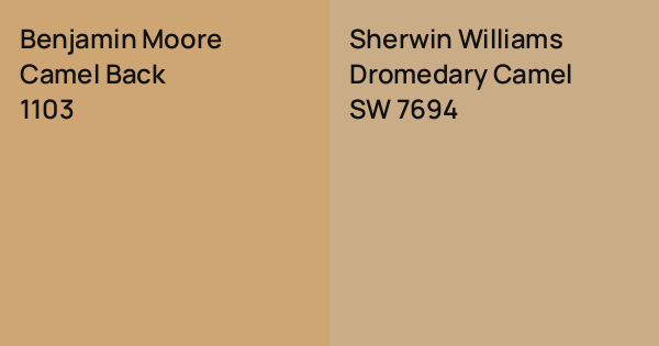 Benjamin Moore Camel Back vs. Sherwin Williams Dromedary Camel comparison