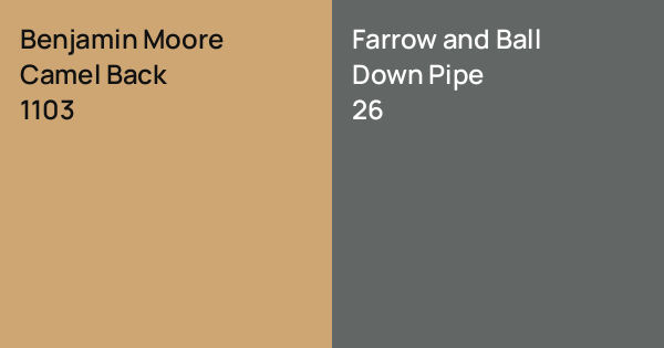 Benjamin Moore Camel Back vs. Farrow and Ball Down Pipe comparison