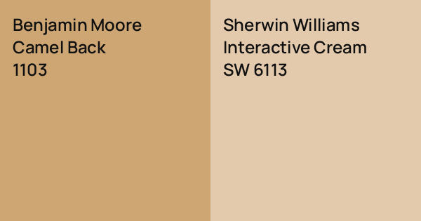 Benjamin Moore Camel Back vs. Sherwin Williams Interactive Cream comparison