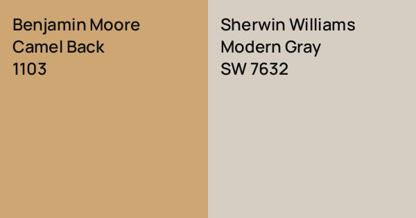 Benjamin Moore Camel Back vs. Sherwin Williams Modern Gray comparison
