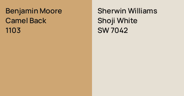 Benjamin Moore Camel Back vs. Sherwin Williams Shoji White comparison