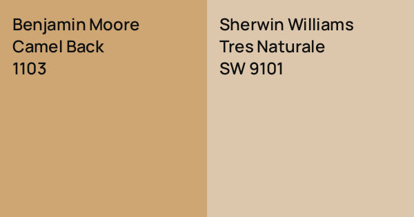 Benjamin Moore Camel Back vs. Sherwin Williams Tres Naturale comparison