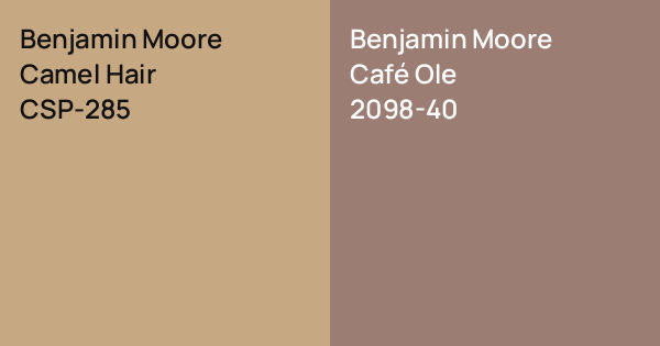 Benjamin Moore Camel Hair vs. Benjamin Moore Café Ole comparison