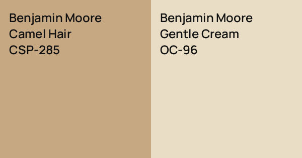 Benjamin Moore Camel Hair vs. Benjamin Moore Gentle Cream comparison
