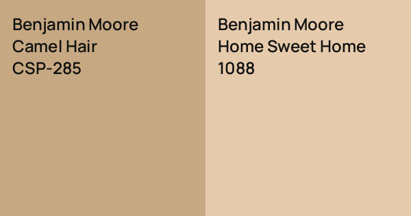 Benjamin Moore Camel Hair vs. Benjamin Moore Home Sweet Home comparison