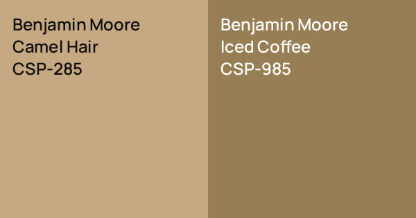 Benjamin Moore Camel Hair vs. Benjamin Moore Iced Coffee comparison