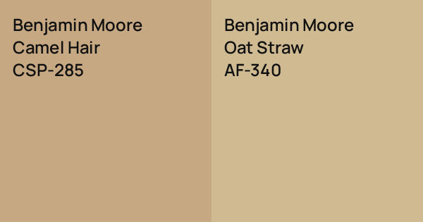Benjamin Moore Camel Hair vs. Benjamin Moore Oat Straw comparison