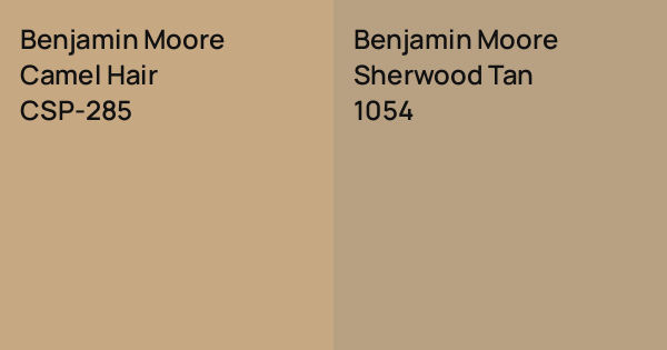 Benjamin Moore Camel Hair vs. Benjamin Moore Sherwood Tan comparison