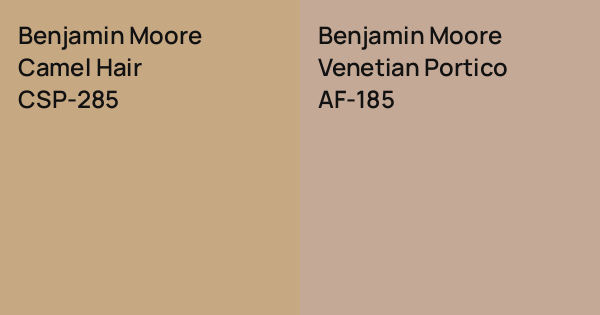Benjamin Moore Camel Hair vs. Benjamin Moore Venetian Portico comparison