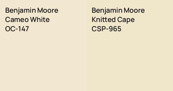 Benjamin Moore Cameo White vs. Benjamin Moore Knitted Cape comparison