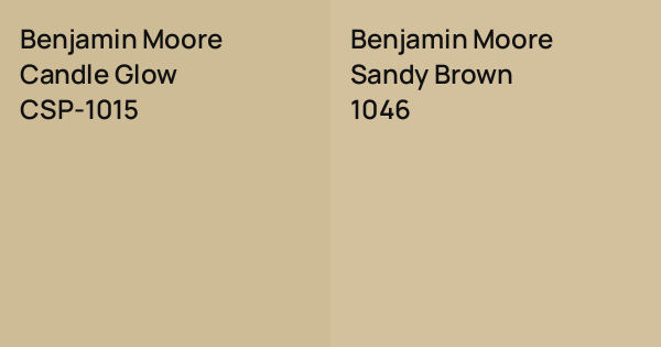 Benjamin Moore Candle Glow vs. Benjamin Moore Sandy Brown comparison