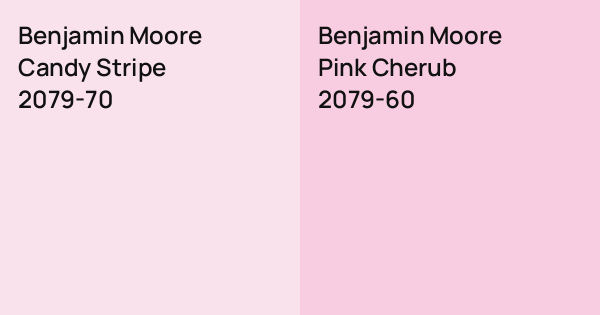Benjamin Moore Candy Stripe vs. Benjamin Moore Pink Cherub comparison